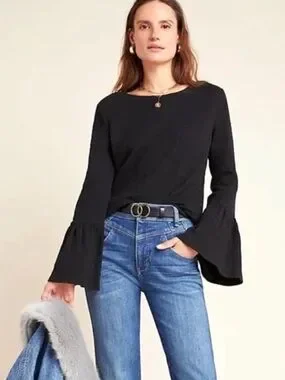 Porridge | Tops | Anthropology Porridge Black Bellsleeve Longsleeve Top ...
